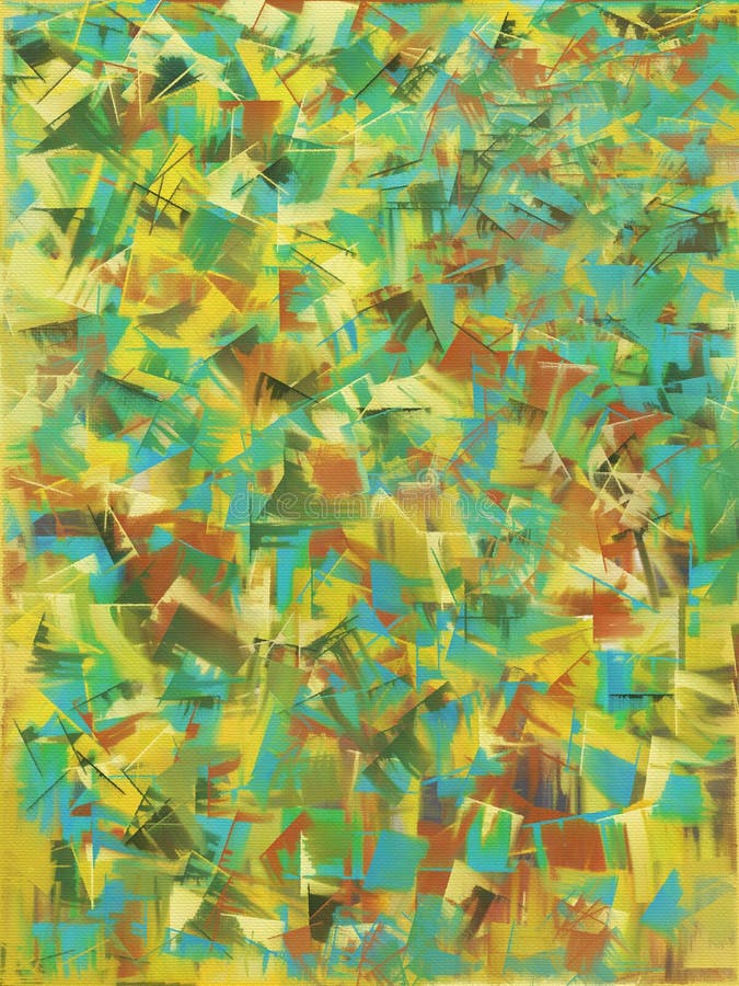 Oil Painting Abstract Style Artwork on Canvas Stock Illustration ...