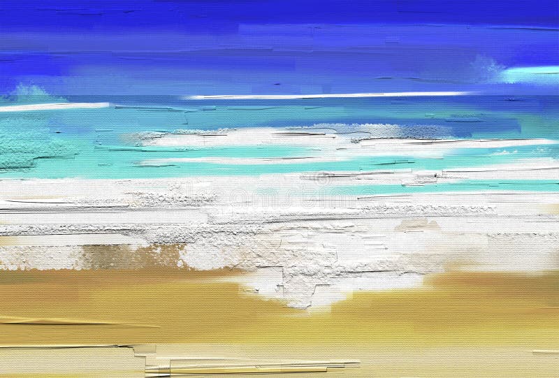 Oil Painting Abstract Style Artwork on Canvas Stock Illustration ...