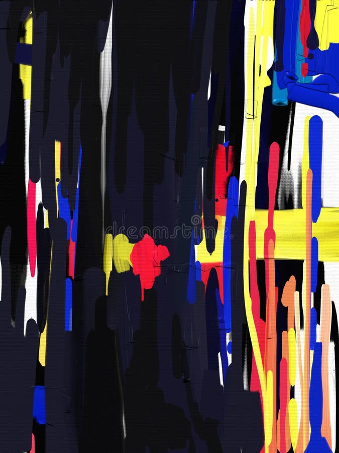 Oil Painting Abstract Style Artwork on Canvas Stock Illustration ...
