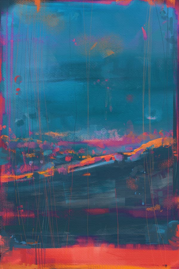 Oil Painting Abstract Style Landscape Artwork on Canvas Stock ...