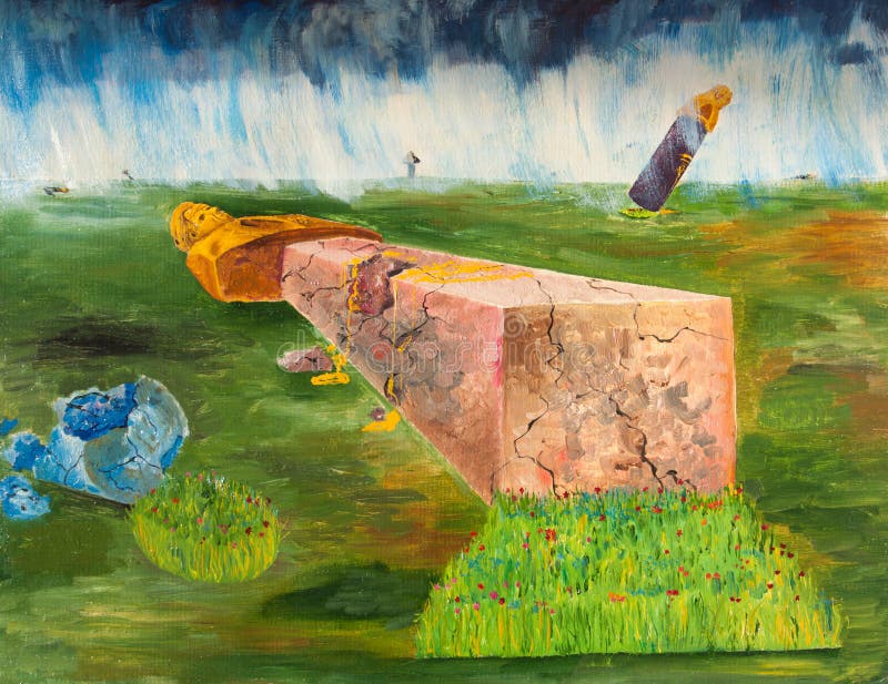 The Collapse of the Monuments. Stock Illustration - Illustration of ...