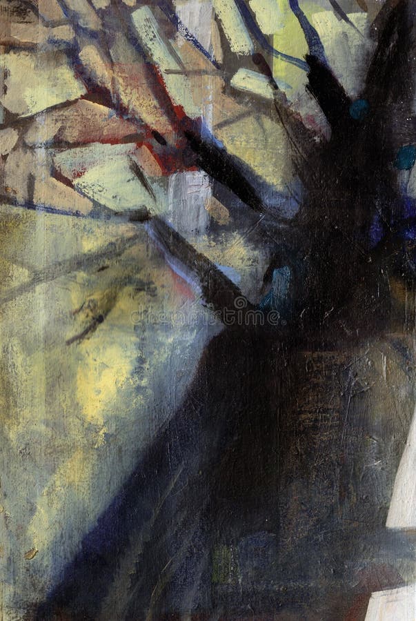 Oil painting tree stock illustration. Illustration of autumn - 8380298