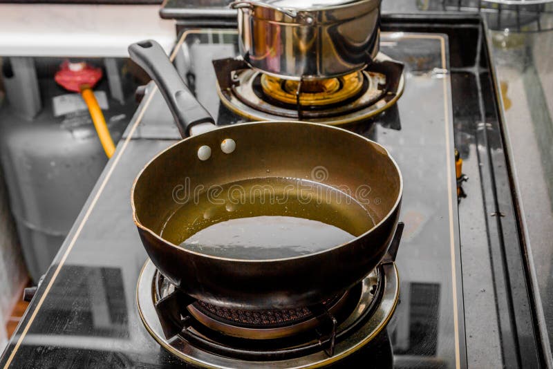 Oil in pan stock image. Image of fried, traditional, cooking - 62124167