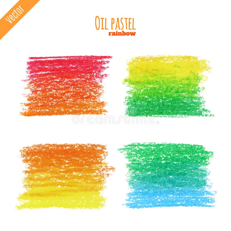 Oil Pastel Rainbow Background Stock Vector - Illustration of chalk ...
