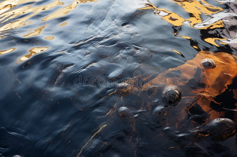 Oil Patterns on Ocean Surface Stock Photo - Image of pattern, pollution ...