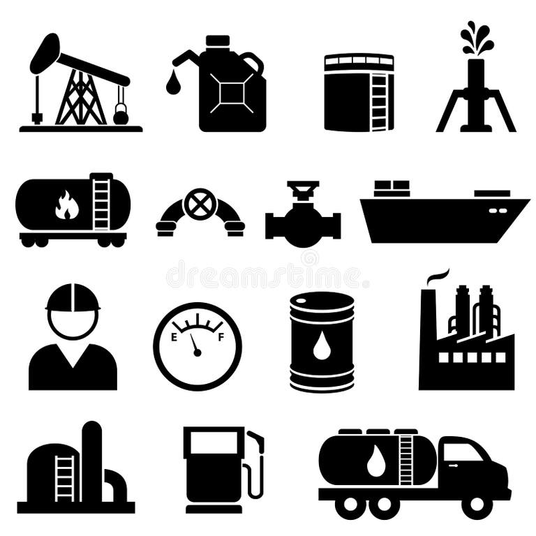 Oil and petroleum icon set stock vector. Illustration of petroleum ...