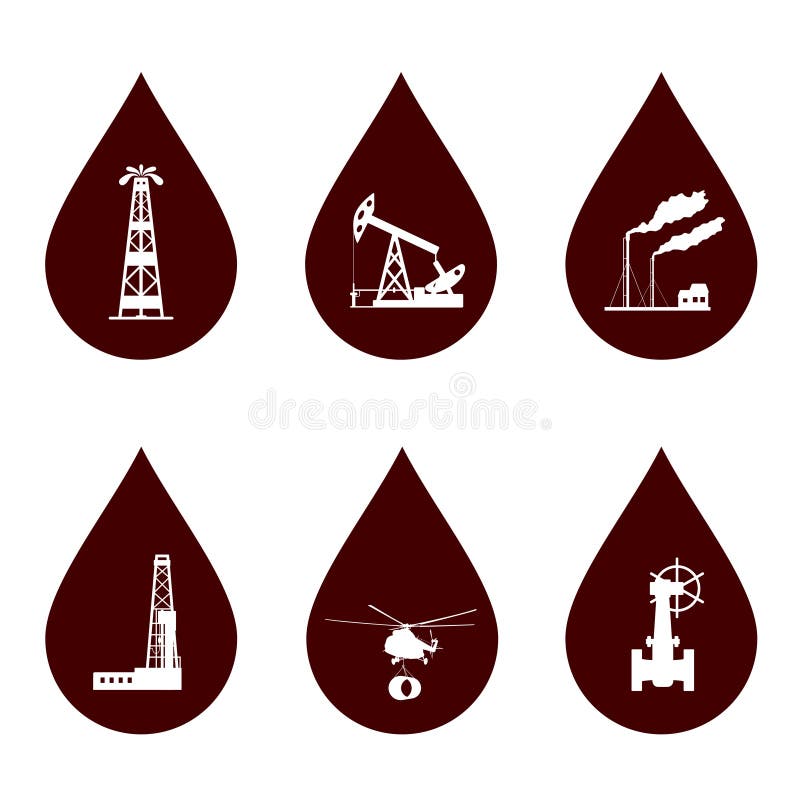 Oil and Petroleum Icon Set. Stock Vector - Illustration of business ...