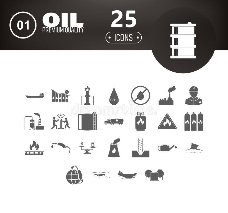 Oil and Petroleum Icon Set. Stock Vector - Illustration of industry ...