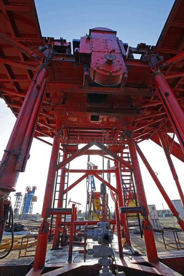 Oil Pipe and Oil Drilling Rig Equipment Stock Image - Image of collar ...