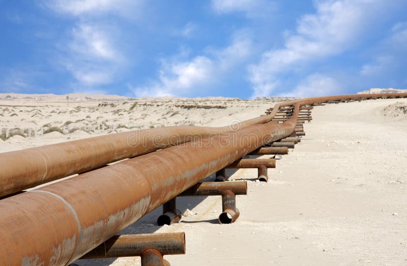 Oil and Gas Pipeline in the Desert Stock Image - Image of fuel, pipe ...