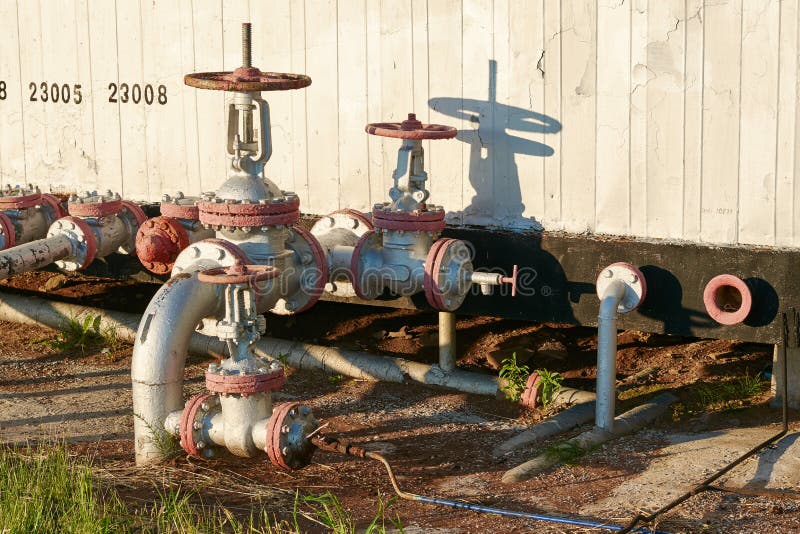 Oil Pipeline with the Tap Valve Stock Image - Image of pump, steel ...