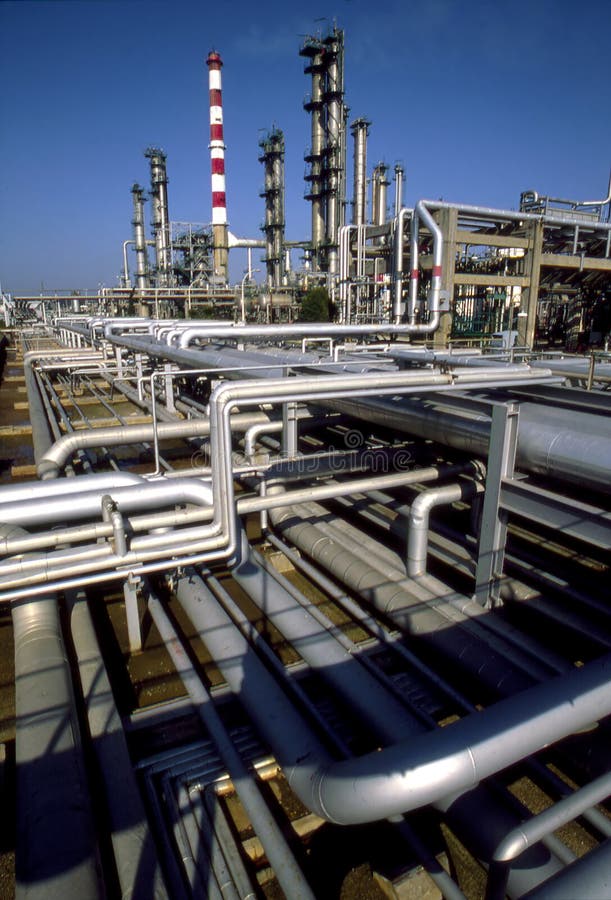 Oil refinery pipes stock image. Image of emission, diesel - 10134809