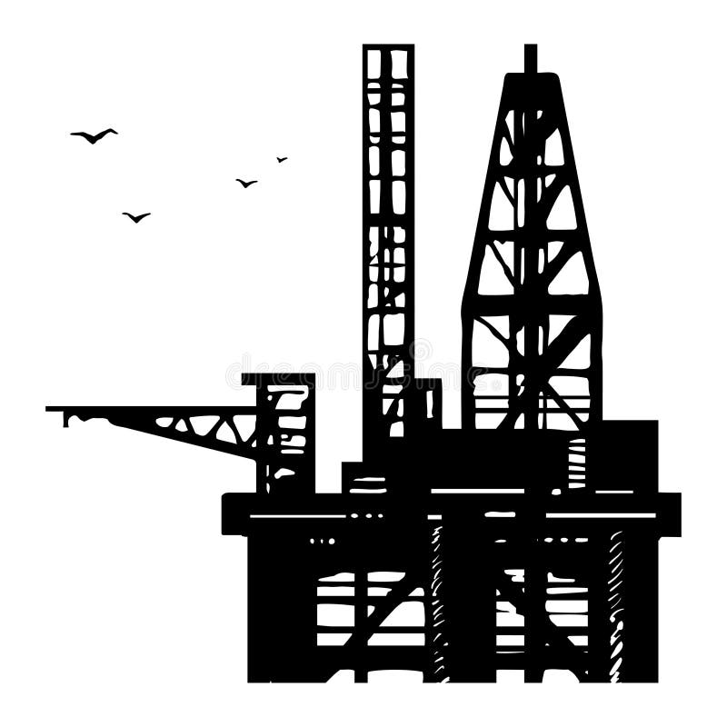 Offshore Oil Drilling Platform Sketch Stock Illustrations – 304 ...