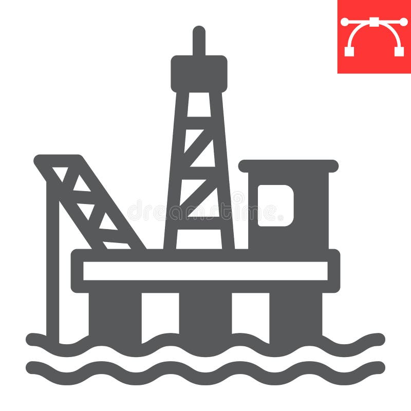 Oil Platform Glyph Icon, Gas Rig and Industry, Oil Platform Vector Icon ...