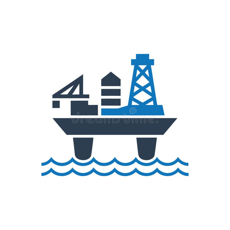Oil Platform Icon stock illustration. Illustration of drilling - 373775330