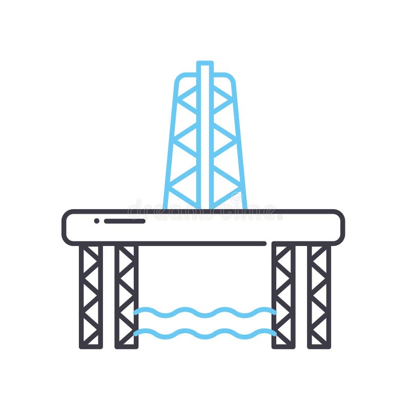 Oil Platform Line Icon, Outline Symbol, Vector Illustration, Concept ... Oil Platform Line Icon, Outline Symbol, Vector Illustration, Concept ...