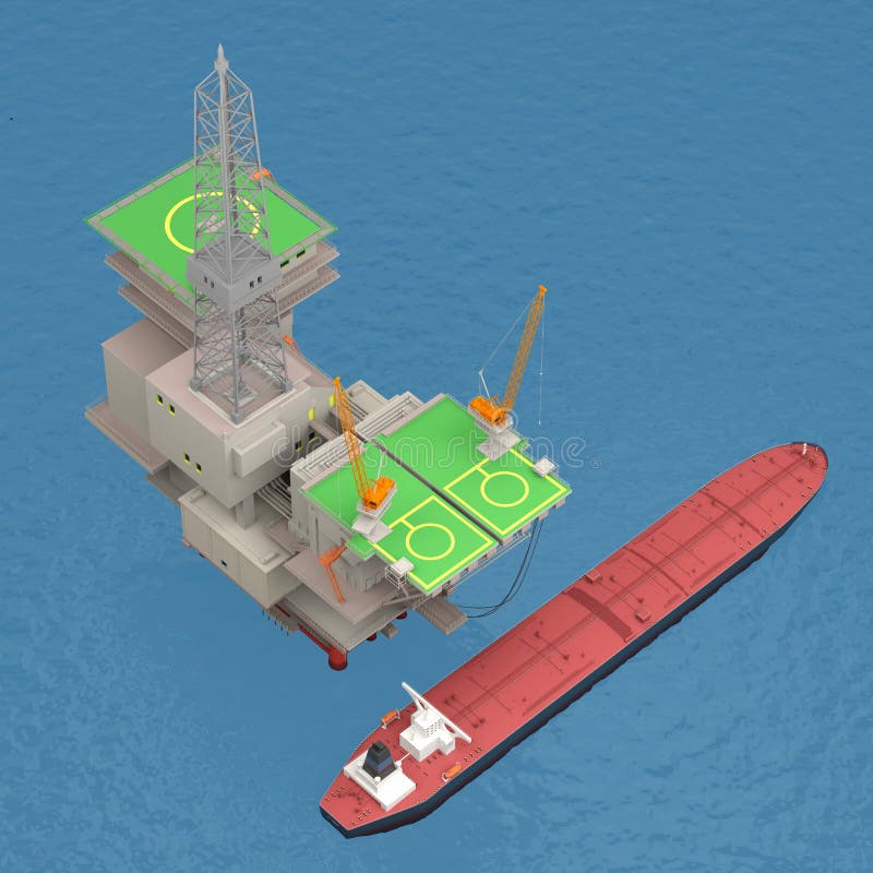 Oil Platform Tanker 3d Rendering Stock Illustrations – 11 Oil Platform ...