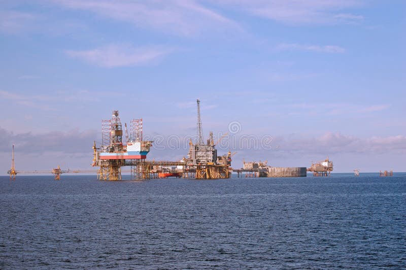 Oil platforms in North Sea stock image. Image of offshore - 11292169