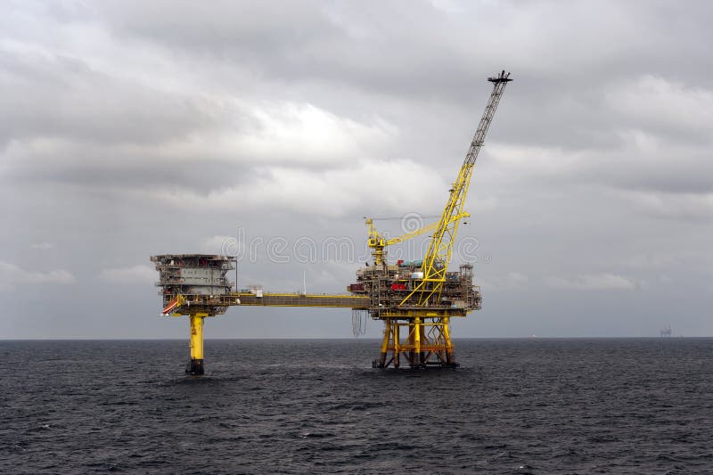 Oil platforms in North Sea stock photo. Image of calm - 40290006