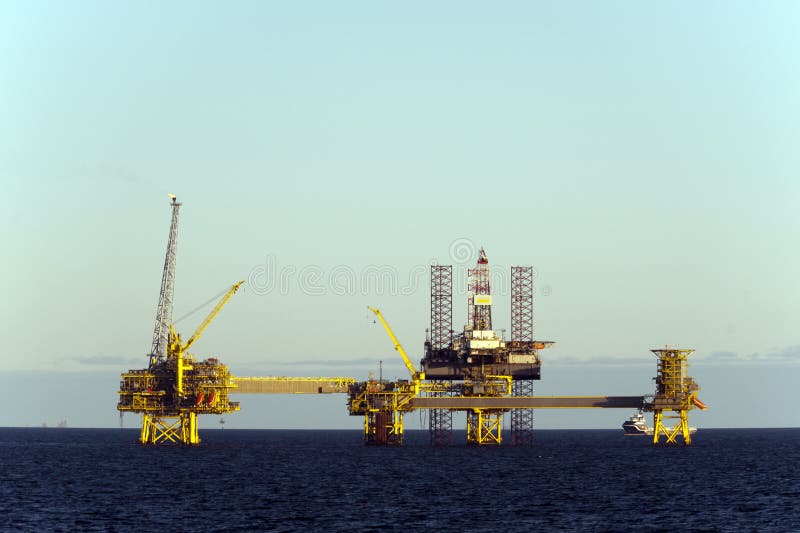 Oil platforms in North Sea stock image. Image of environmental - 40289661