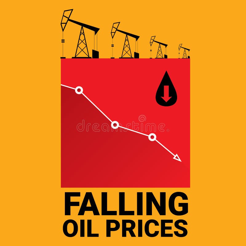 Oil Price Falling Down Graph Illustration. Vector Stock Vector ...