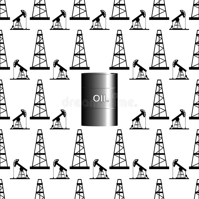 Oil Production and Barrel Seamless Pattern Stock Vector - Illustration ...