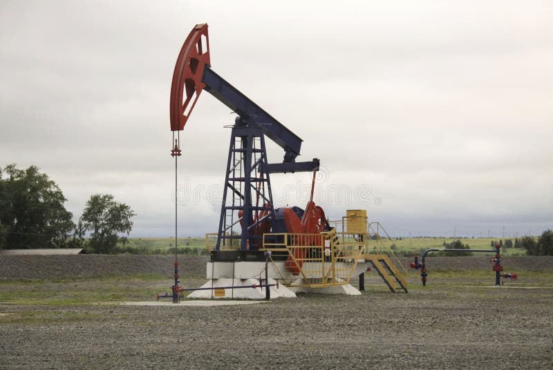 Oil pump jack stock photo. Image of pipeline, blue, generation - 10171778