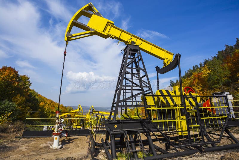 Oil Pump stock photo. Image of geology, barrels, derrick - 77771474