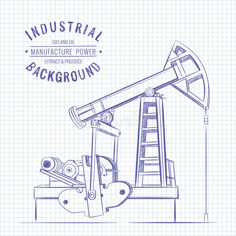 Oil pump. stock vector. Illustration of paper, empty - 41375280