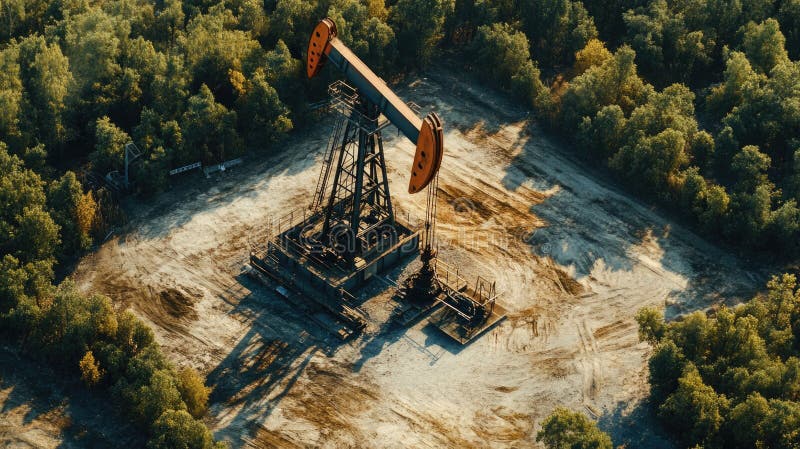 Oil Pump in Forest stock photo. Image of power, fossil - 375513928