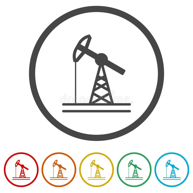 Oil pump icons set stock vector. Illustration of chemistry - 163674924
