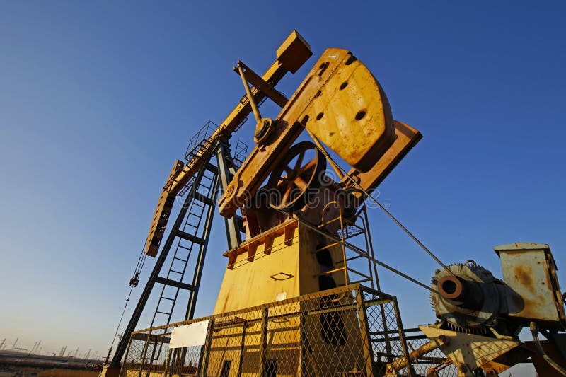 Oil Pump, Oil Industry Equipment Stock Image - Image of machinery ...