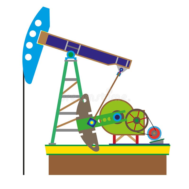 Oil pump jack. stock vector. Illustration of nodding - 34485912