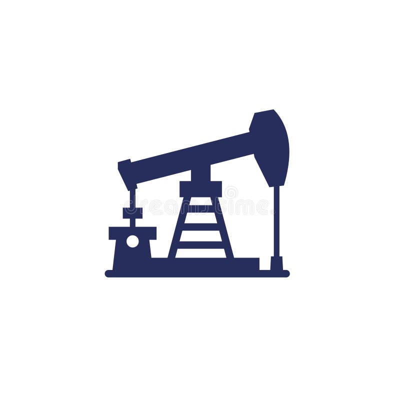 Oil Pump Jack Icon on White, Vector Stock Vector - Illustration of platform, vector: 270277678