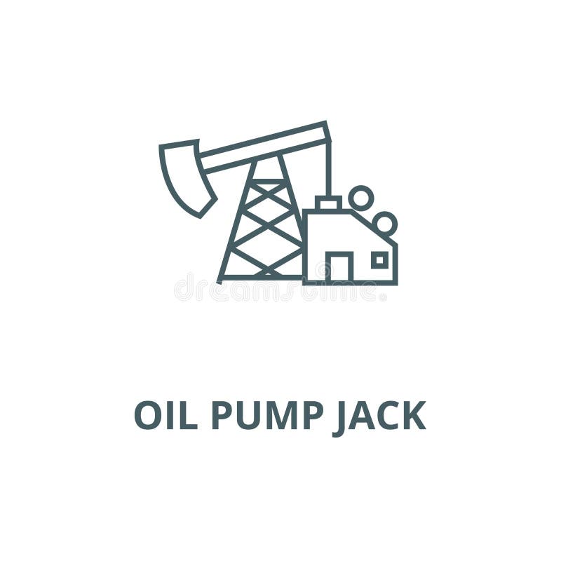 Oil Pump Jack Vector Line Icon, Linear Concept, Outline Sign, Symbol ...