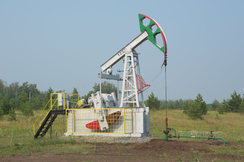 Oil Pumping Equipment. Ayoluengo Petroleum Field. Burgos, Spain. Stock ...