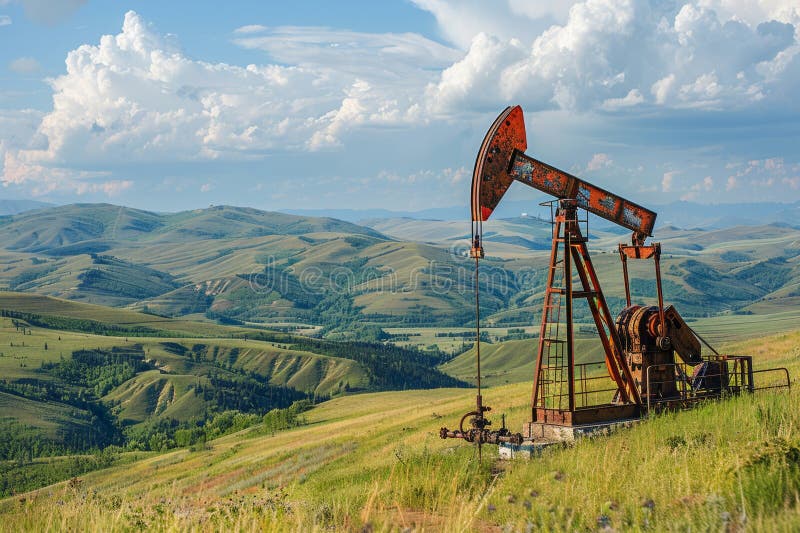 Oil Pump or Rig, Oil Products Extraction and Production Concept Stock ...