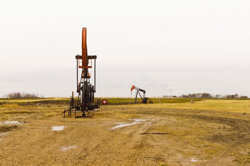 Oil Pump in Saskatchewan, Canada Stock Photo - Image of gravel, pump ...