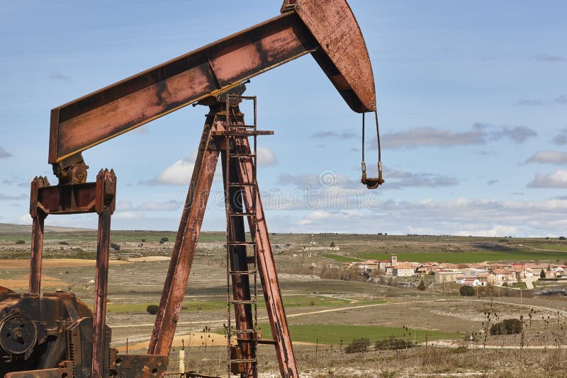 Oil Pumping Machine. Pump Jack. Petroleum Extraction. Global Warming ...