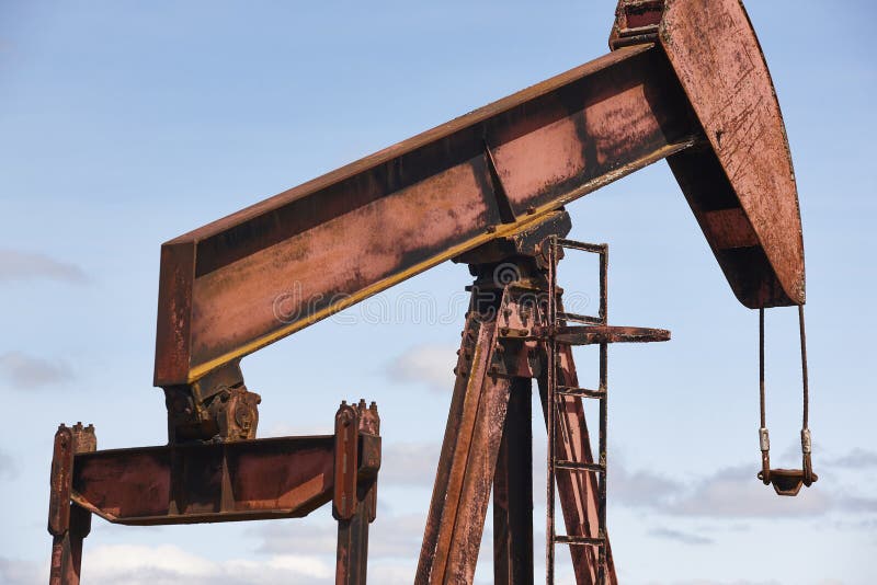 Oil Pumping Machine. Pump Jack. Petroleum Extraction. Global Warming ...