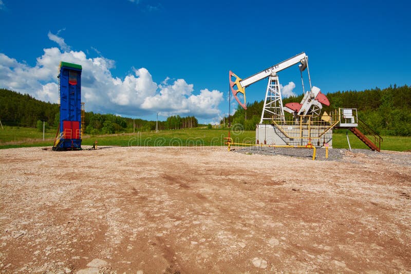 Oil pumping station stock photo. Image of derrick, fuel - 54555680
