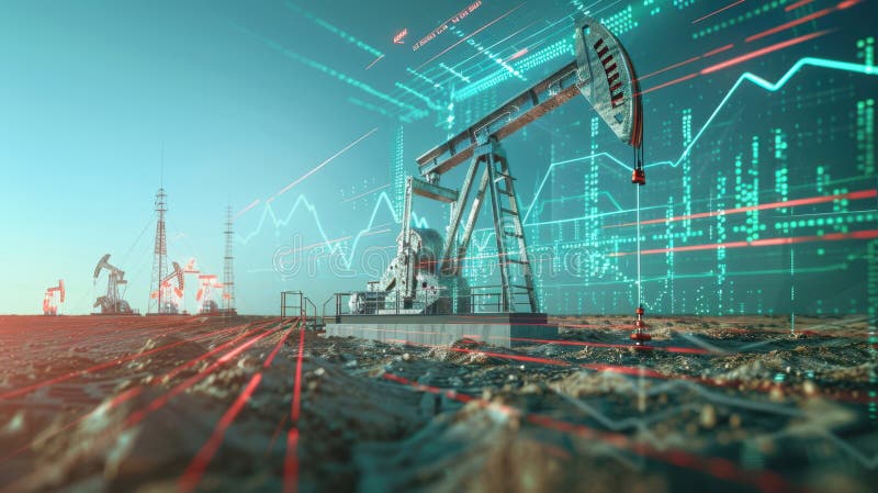 The Oil Pump and Data.AI Generated Image Stock Photo - Image of development, equipment: 379199722