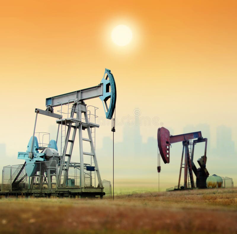 Oil pumps stock photo. Image of corporate, mideast, heavy - 17309430