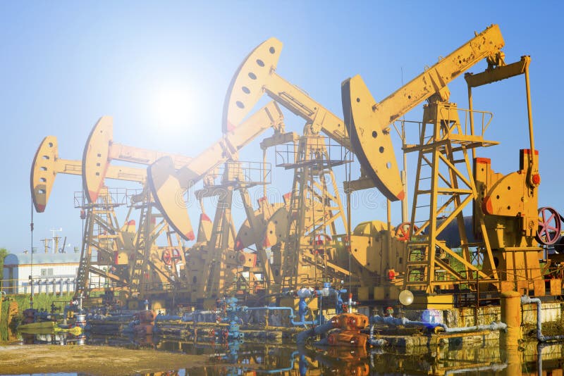 Oil pumps stock photo. Image of mineral, extract, jack - 38459188