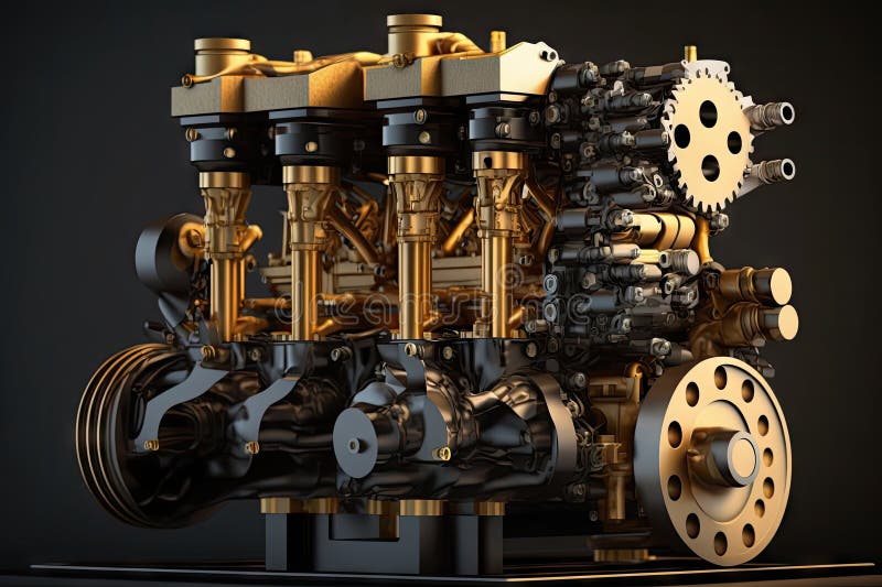 Oil Pumps System for Lubricating Automobile Engine Stock Illustration ...