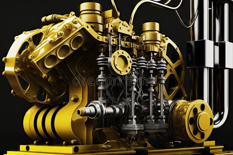 Oil Pumps System for Lubricating Automobile Engine Stock Illustration ...