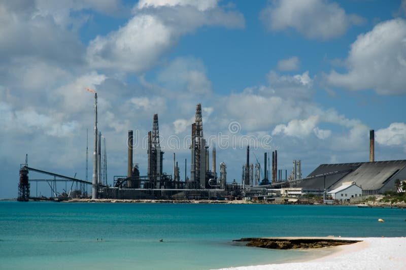 Oil Refinery stock image. Image of aruba, enery, harbor - 4682579