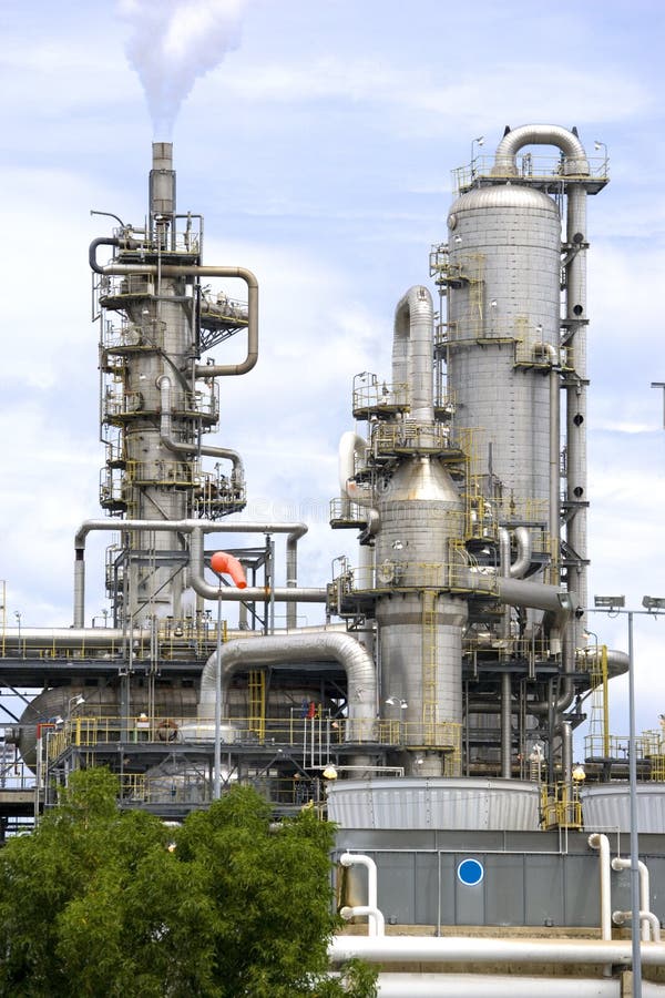 Oil Refinery stock image. Image of petrol, factory, distilling - 5400023