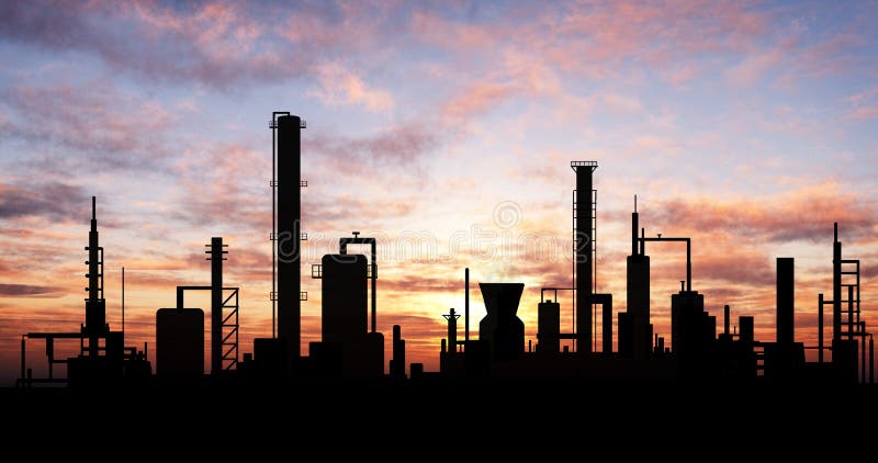 Oil refinery stock image. Image of pollution, chimney - 3545257