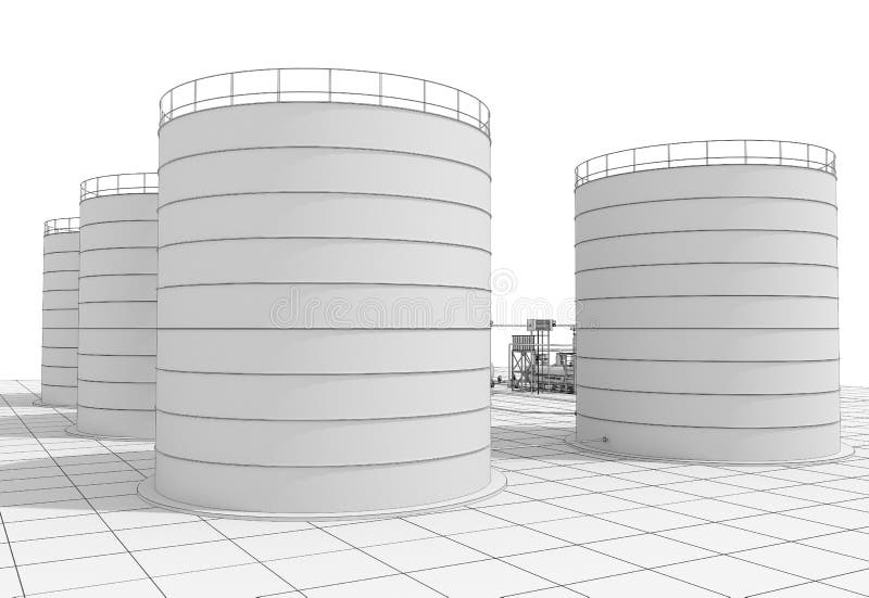 Chemical Production, Waste Processing Plant, Exterior Visualization, 3D ...